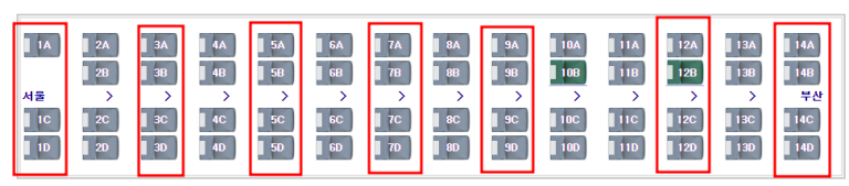 KTX 콘센트(충전기) 자리 배치도 (일반실, 특실, 유아동반석) - 오아 뉴스